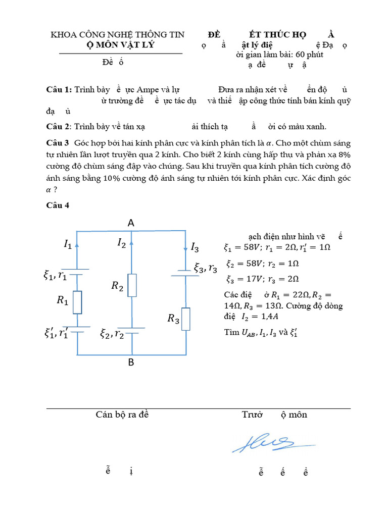 De Thi Vat Ly DIEN QUANG1 - THANH (09-07-2021) | PDF
