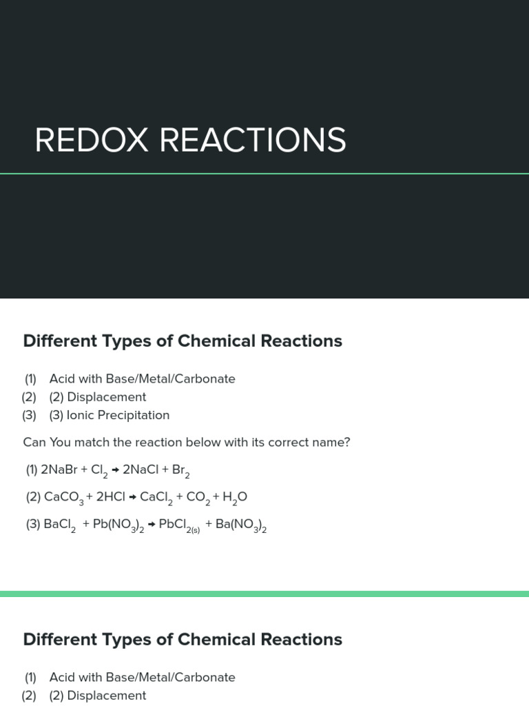 Redox Reactions - 2 | PDF | Redox | Chemical Reactions