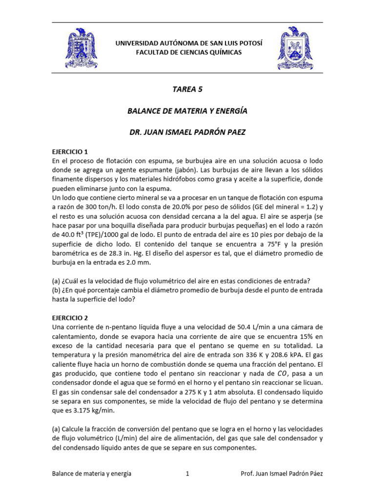 TAREA5 | PDF | Gases | Líquidos