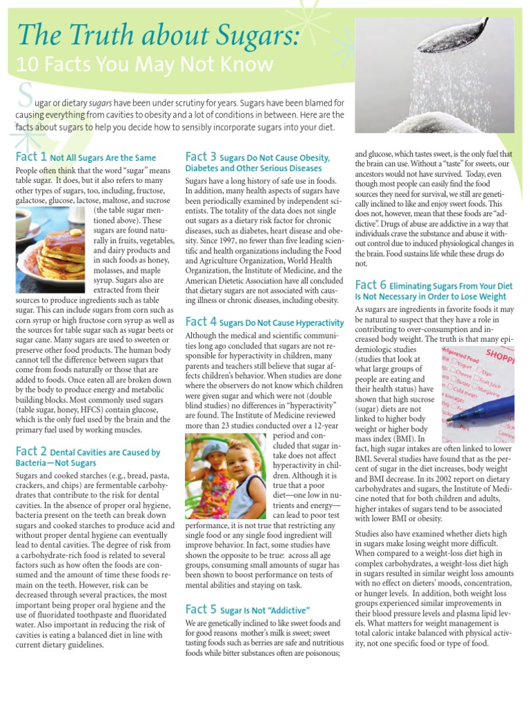 Sugar Facts v7 | PDF | Carbohydrates | Sucrose