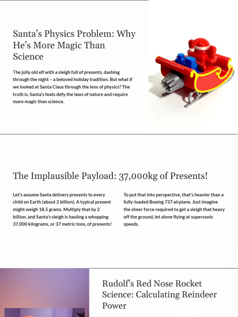 2.santas Physics Problem Why Hes More Magic Than Science | PDF | Santa ...