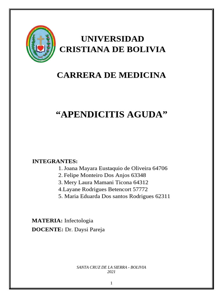 Final Apendicitis Aguda1 | PDF | Medicina CLINICA | Especialidades Medicas