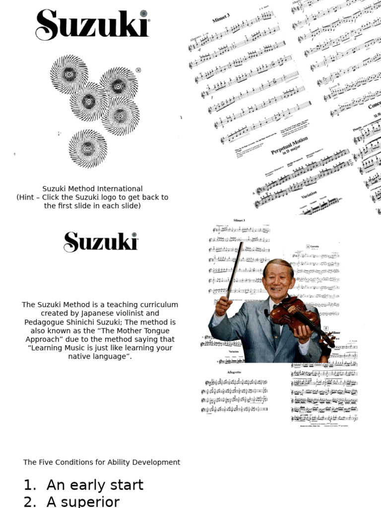 Suzuki Method: Music Learning Guide | PDF | Singing | Teaching