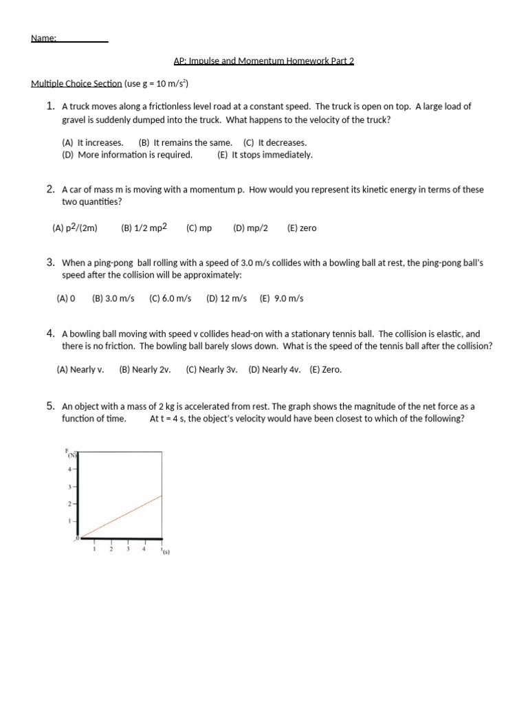 Momentum_AP_Homework2 3 | PDF | Collision | Momentum