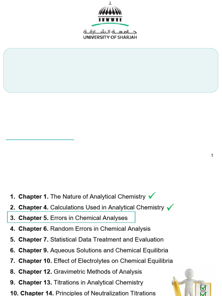 03 Chapter5 Errors in Chemical Analyses | PDF | Coefficient Of ...