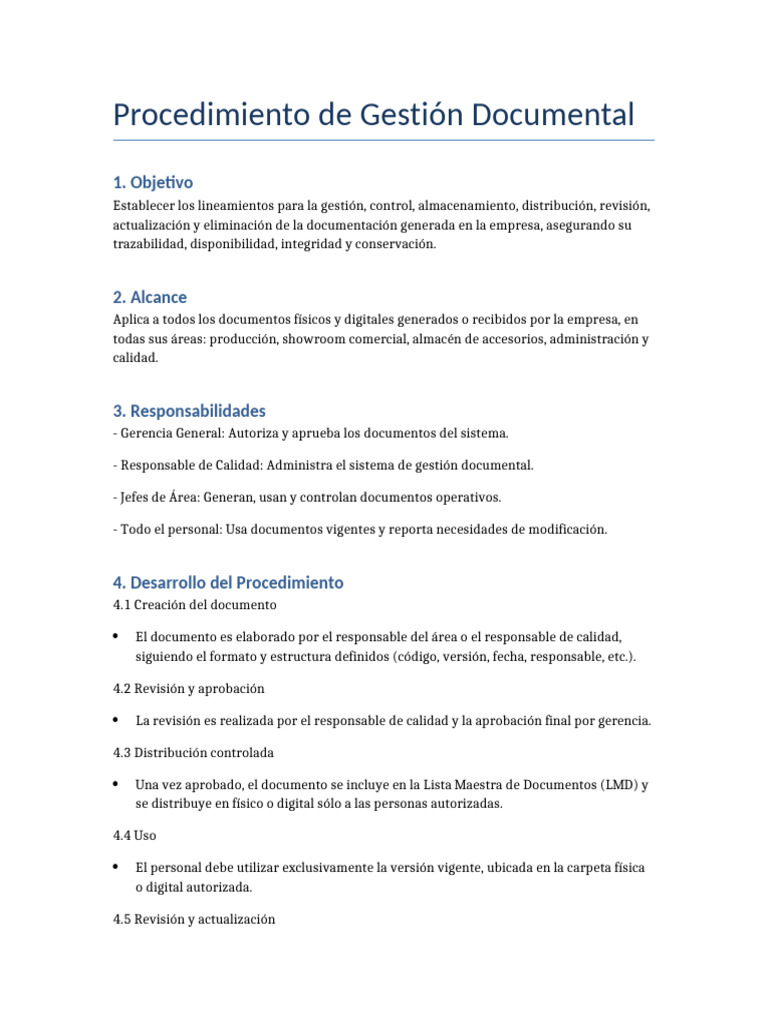 Procedimiento Gestion Documental | PDF