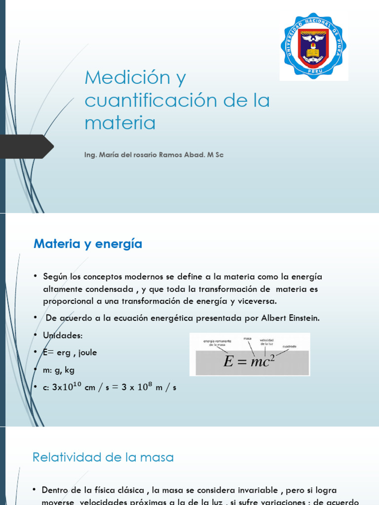 Clase 2. Medici-n y cuantificaci-n de la materia | PDF | Temperatura | Masa