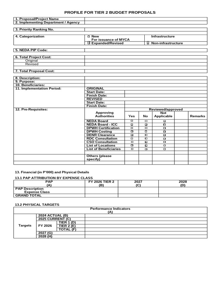 Profile For Tier 2 Budget Proposals | PDF | Economies