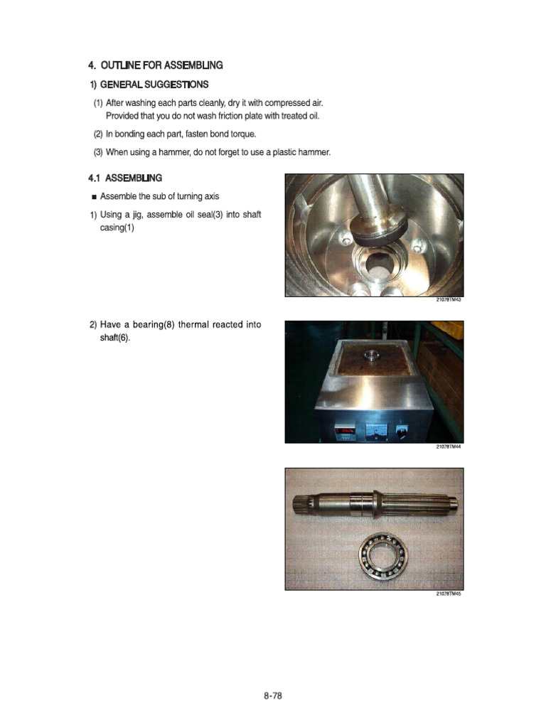 Travel Motor Parts Assembly Outline | PDF