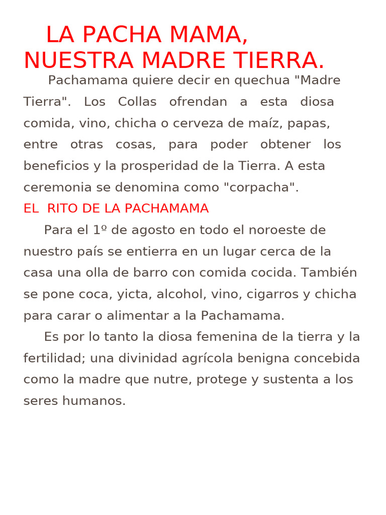 La Pacha Mama | PDF