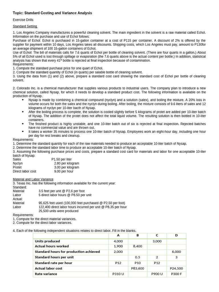 Module 2 - Exercise Drills | PDF | Chemical Substances