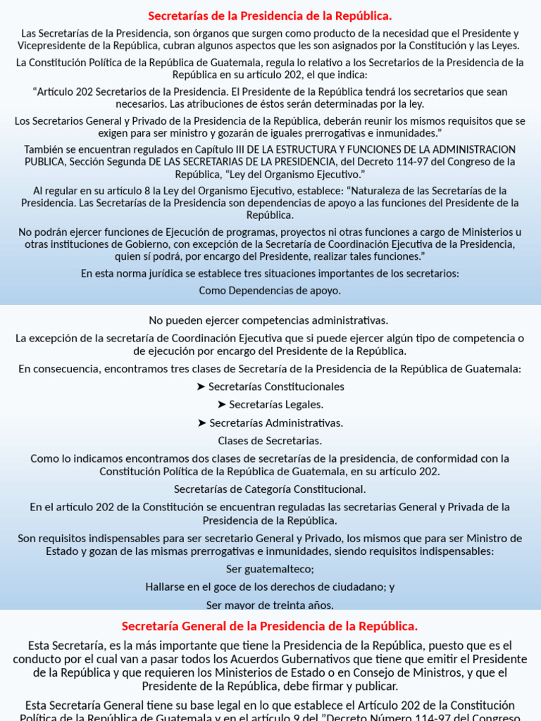 Secretarias de La Presidencia de La Republica | PDF | Ministerio ...