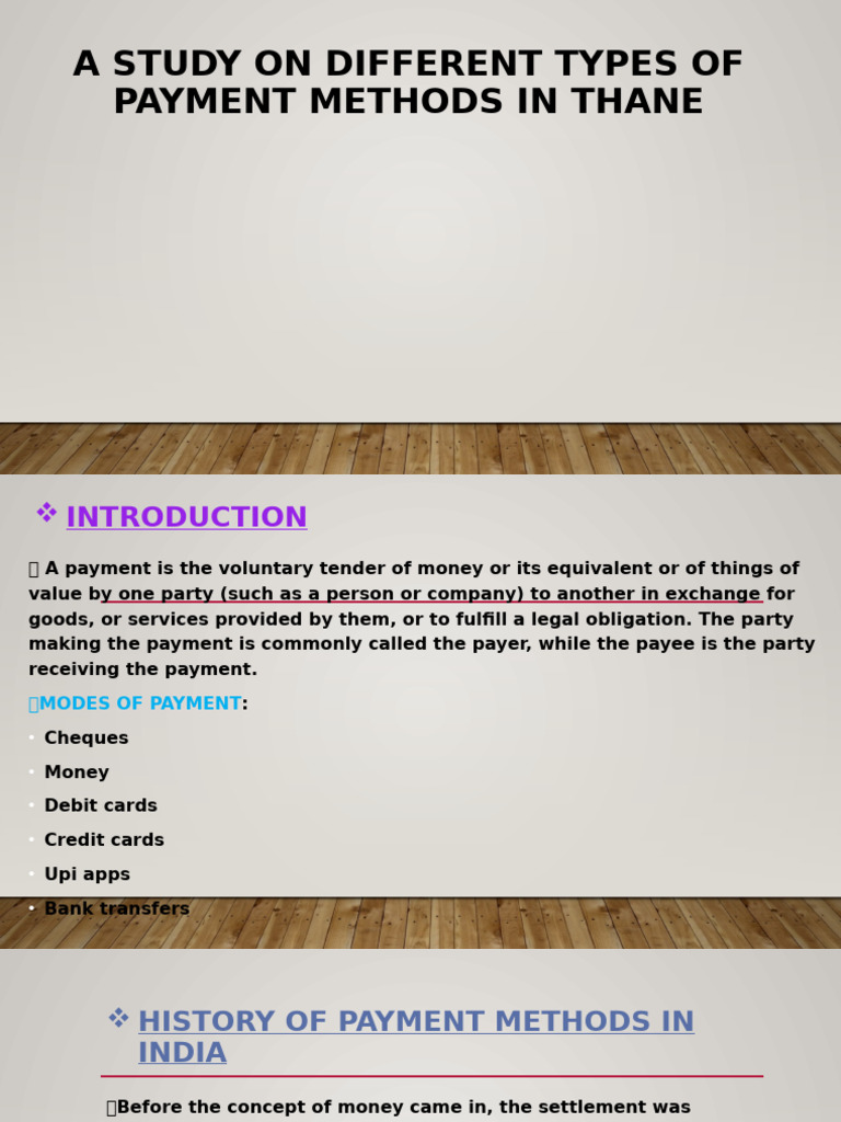 Different Types of Payment Methods in India | PDF | Payments | Money