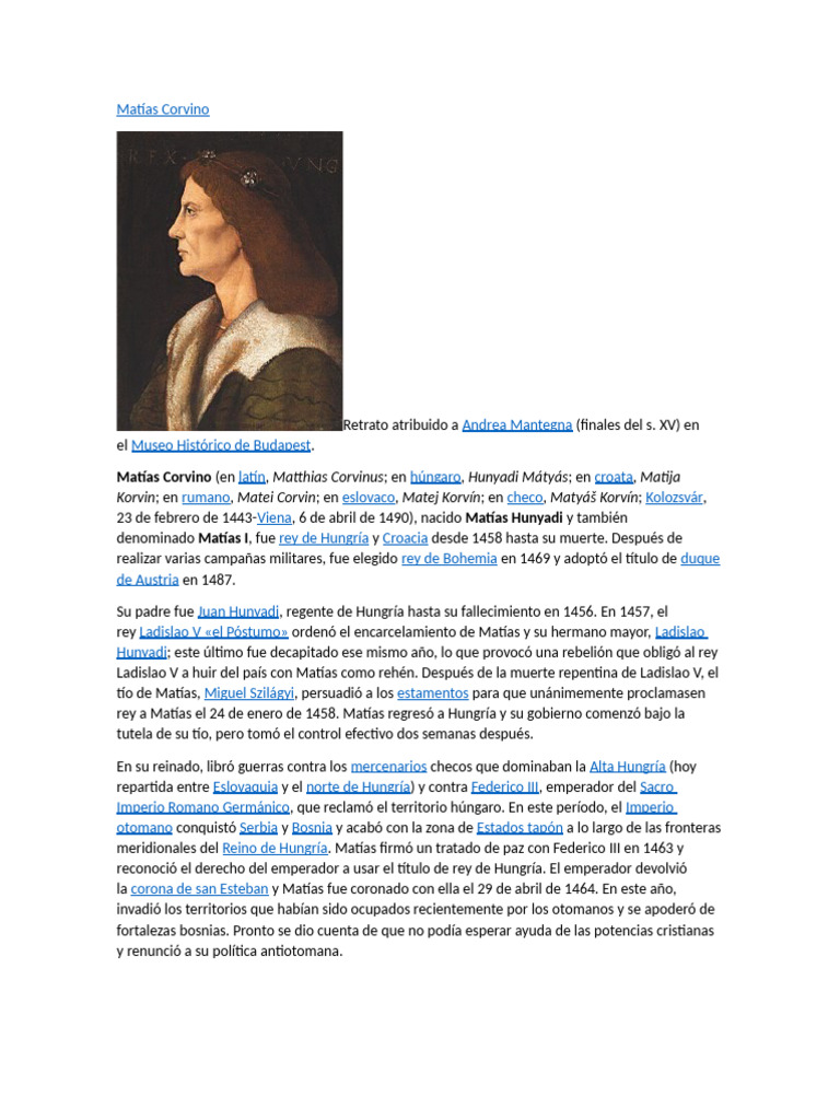 Matías Corvino | PDF