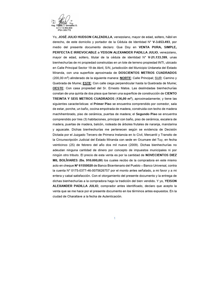 COMPRA VENTA NOTARIA FINAL | PDF