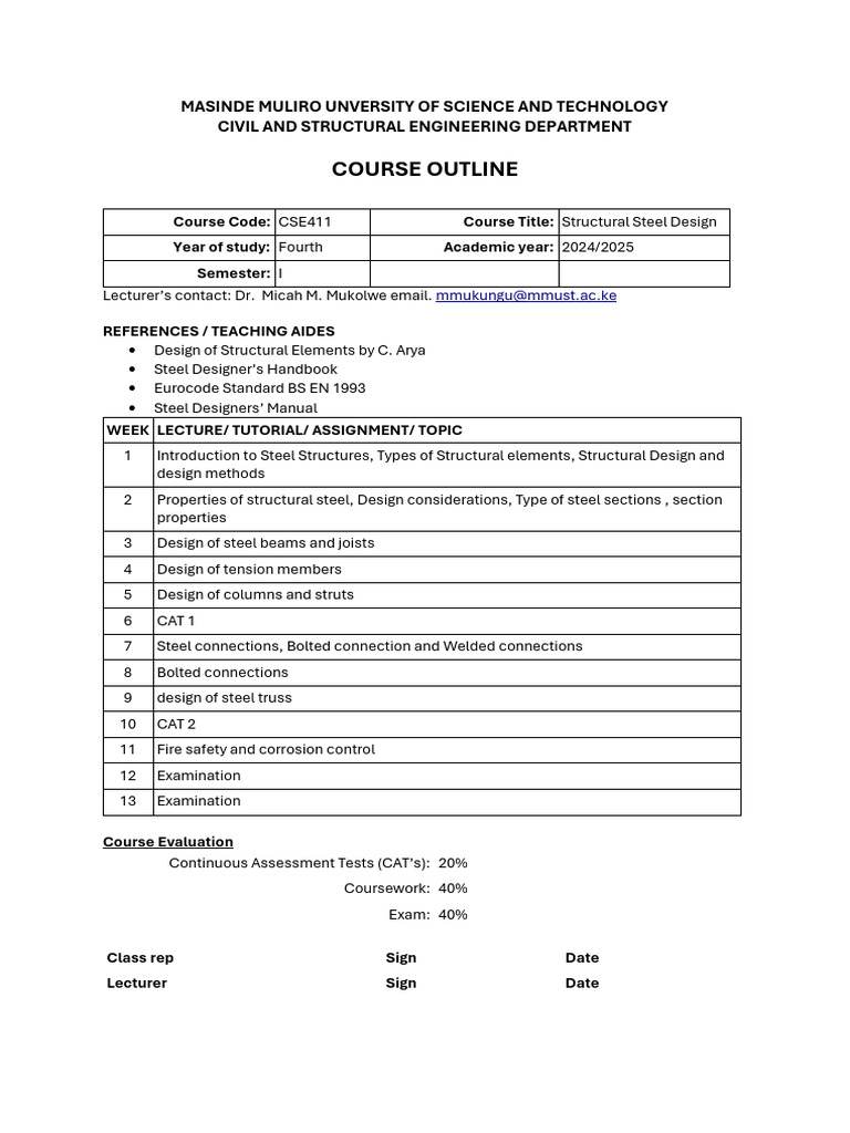 Cse 411 Course Outline | PDF