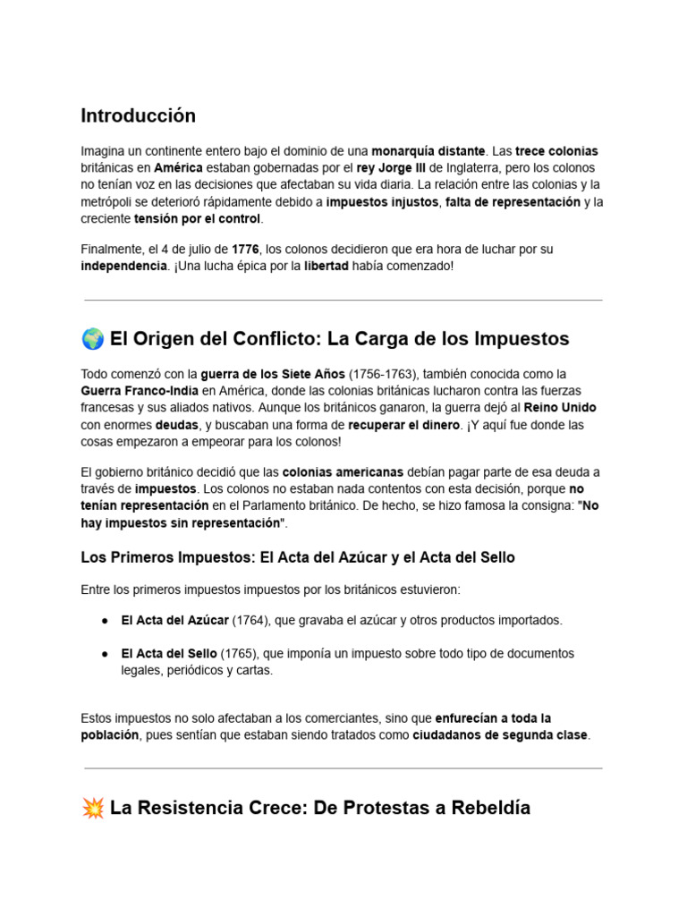 _La Revolución Americana_ La Larga Lucha por la Independencia | PDF ...