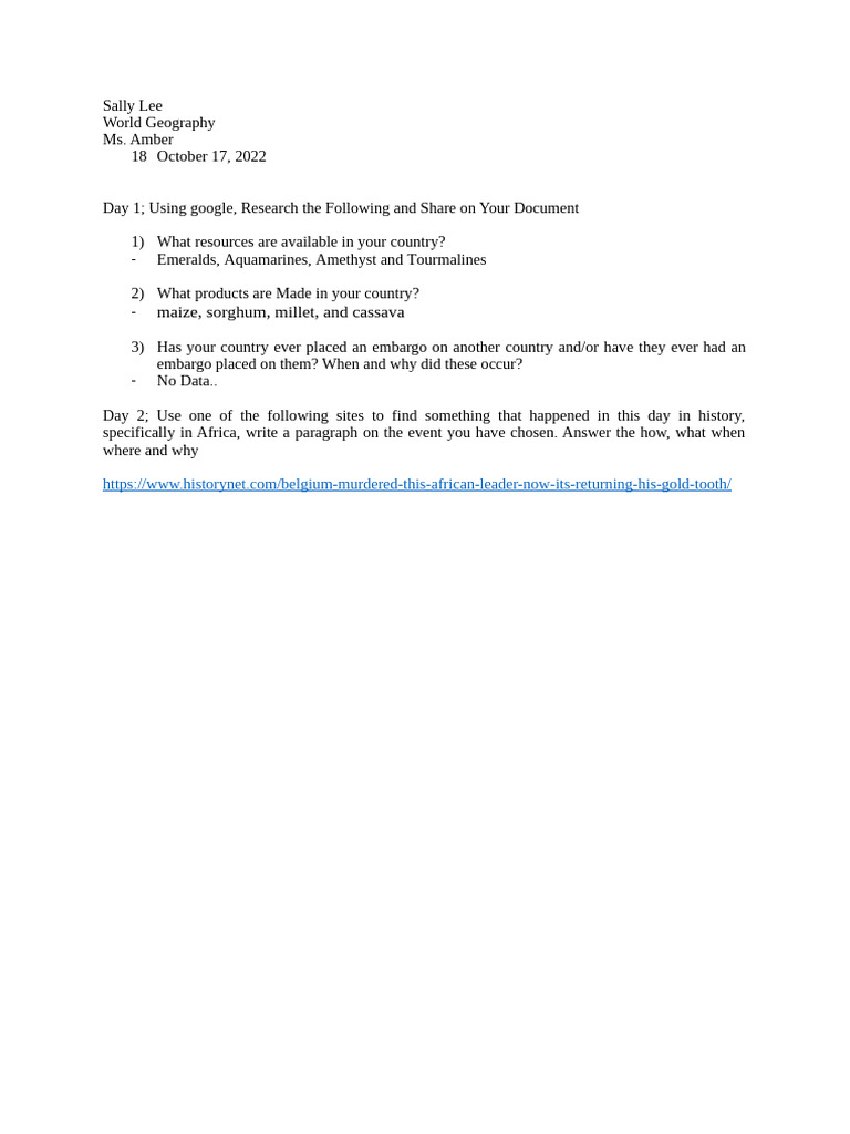 WorldGeography Bellringers Unit 1 Week 7 | PDF