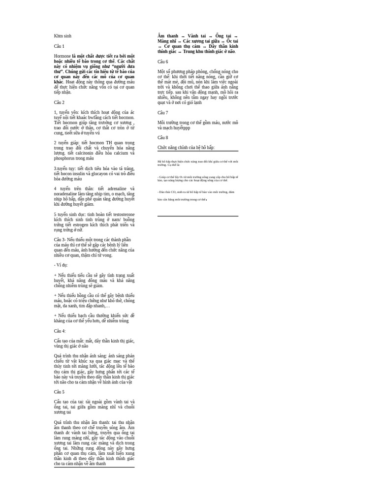 Khtn sinh | PDF