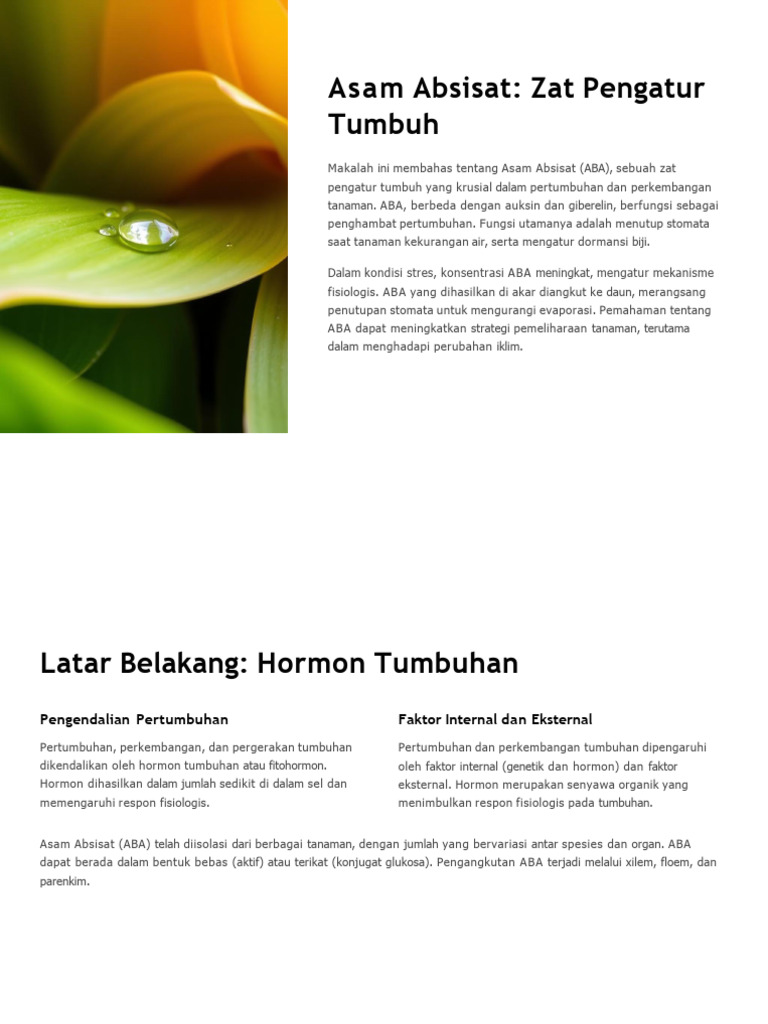 Asam Absisat Zat Pengatur Tumbuh | PDF