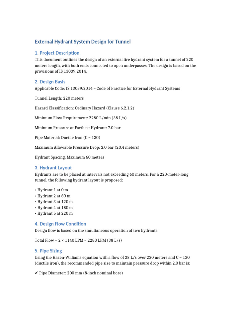 External Hydrant Design Tunnel IS13039 | PDF