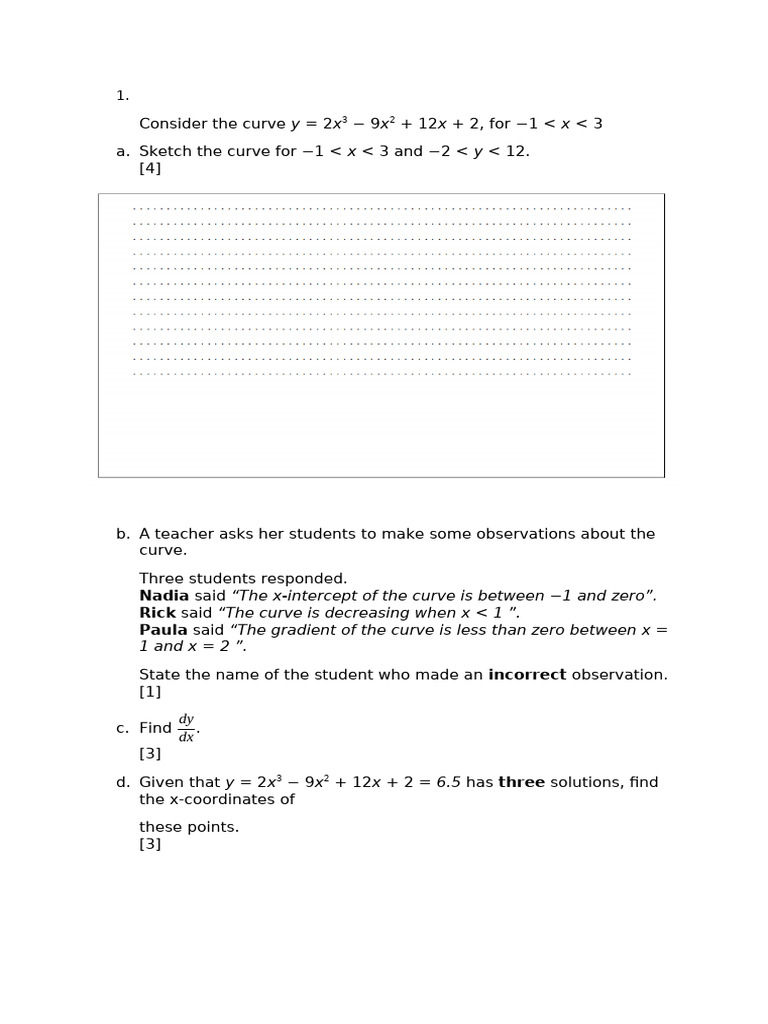 Exam Style Revision Calculus AIHL | PDF | Area