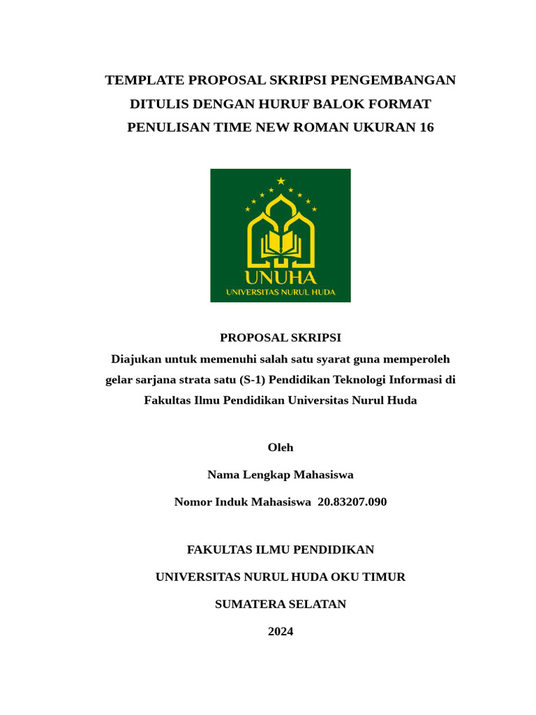 Template Proposal Skripsi Pengembangan | PDF