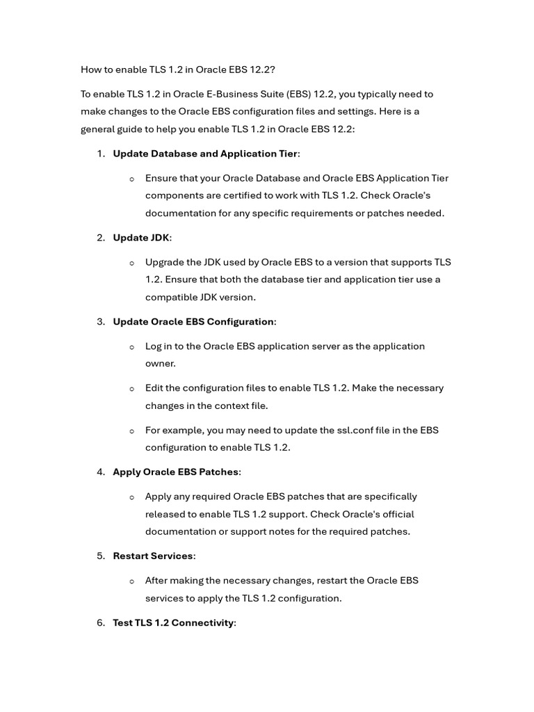 Enable TLS1.2 EBS12.2 (GPT-3.5) | PDF