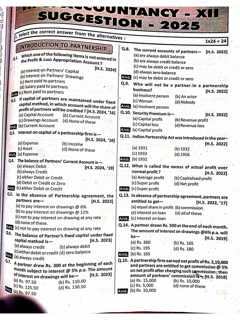 Acct Class 12 | PDF