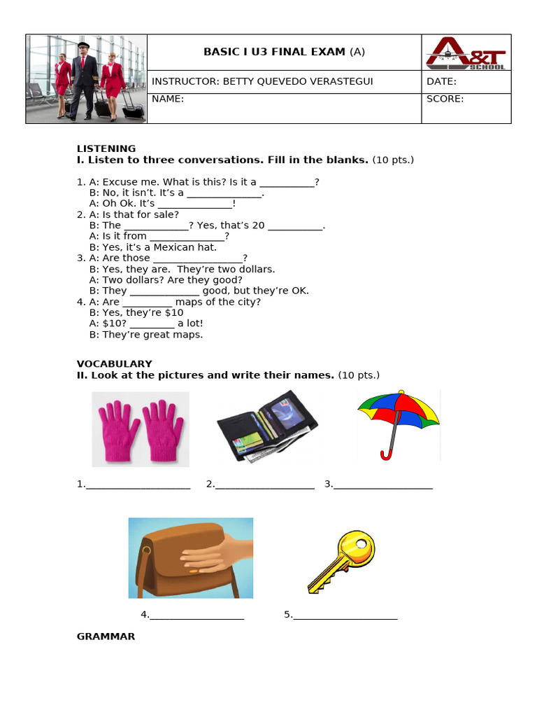 Basic 1 Unit 3 Ver. (a) 6-24 | PDF