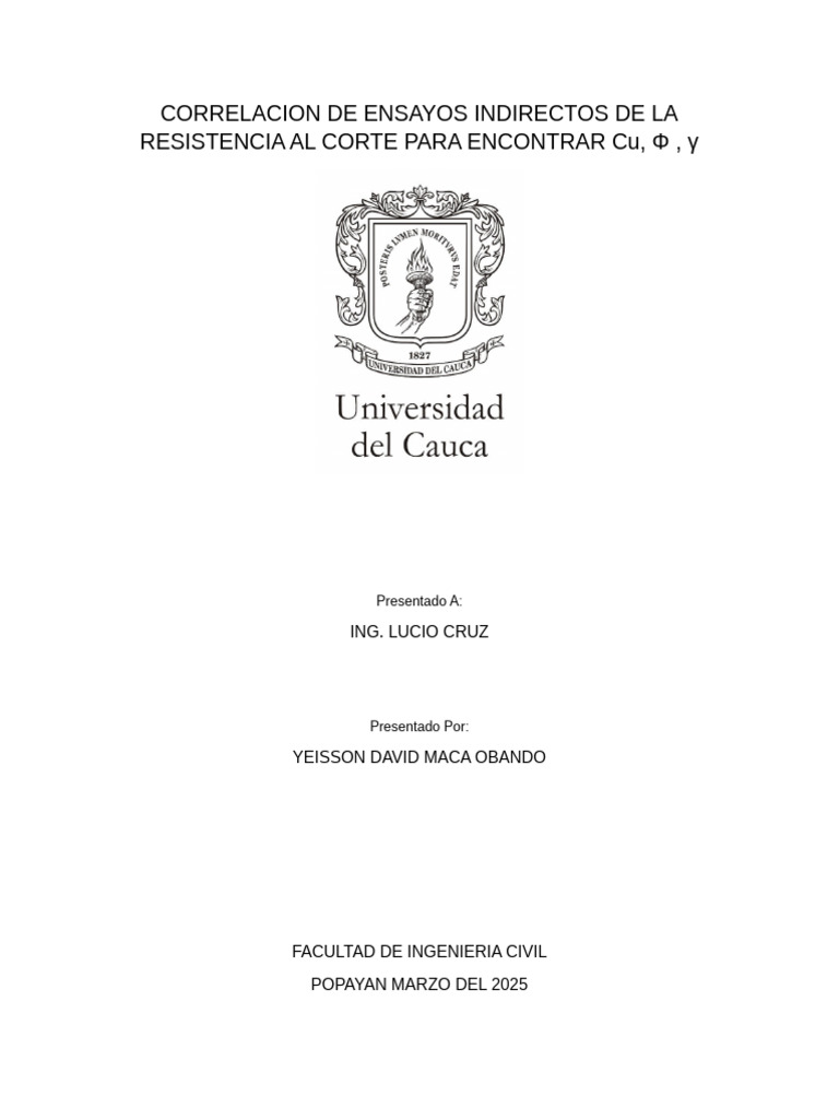 Correlacion de Ensayos Indirectos de La Resistencia Al Corte Para Encontrar Cu (1) | PDF