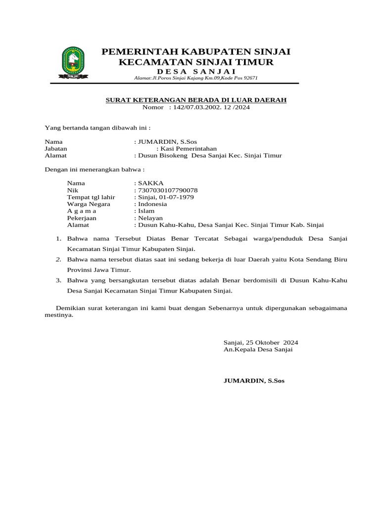 KETERANGAN BEPERGIAN | PDF