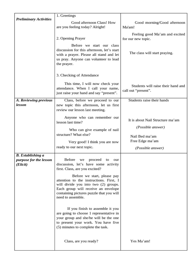 Final Lesson Plan For Demo 4TH Grading | PDF | Nail (Anatomy) | Learning