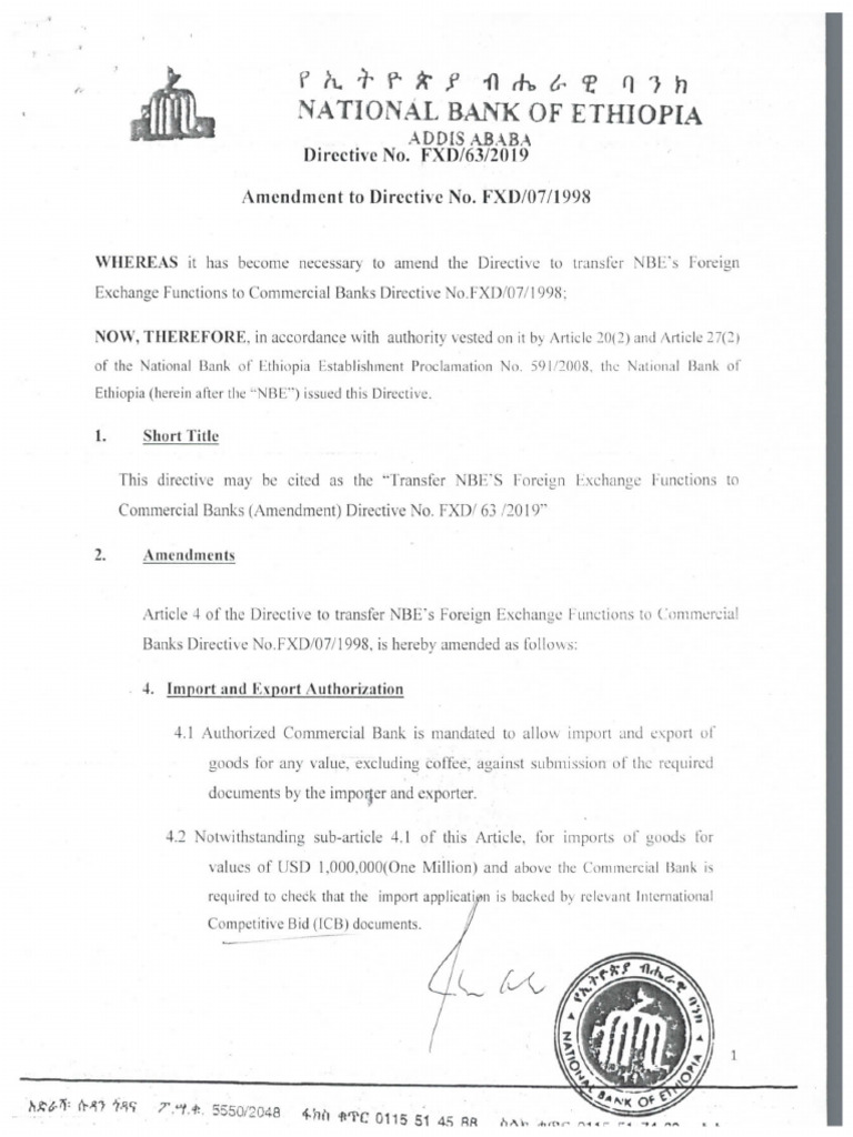 NBE Directive-1 | PDF