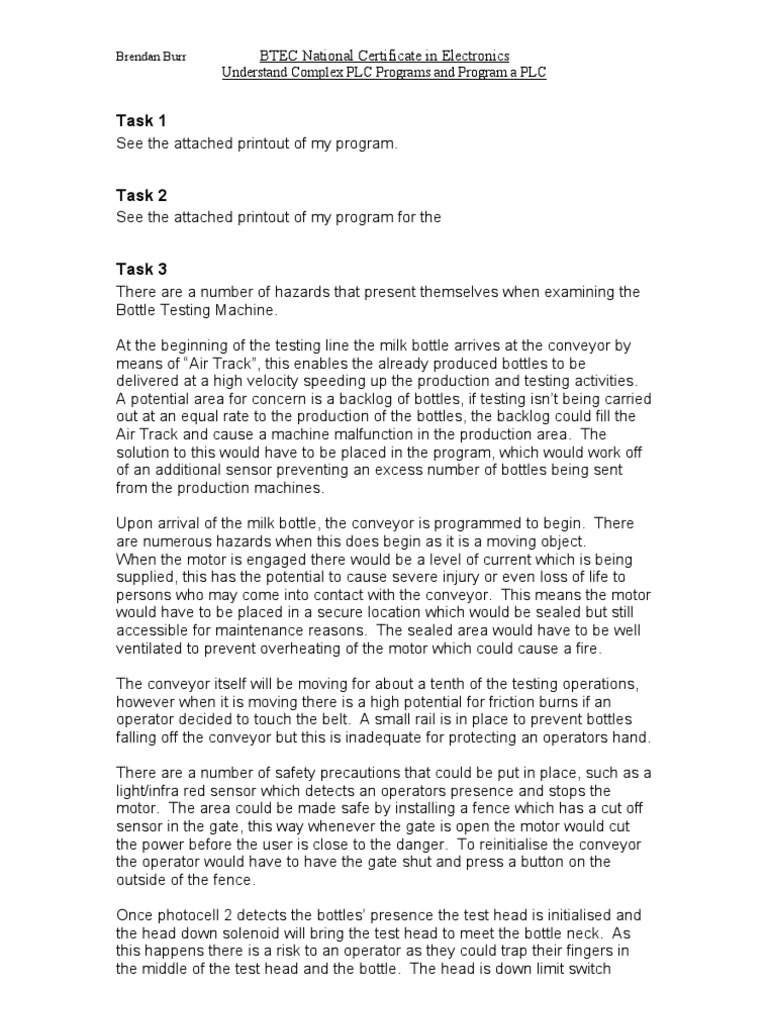 BTEC NC - Selection and Applications of Programmable Logic Controllers ...