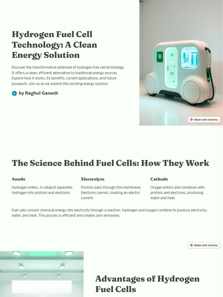 Hydrogen Fuel Cells: Clean Energy Insights | PDF | Fuel Cell | Hydrogen ...