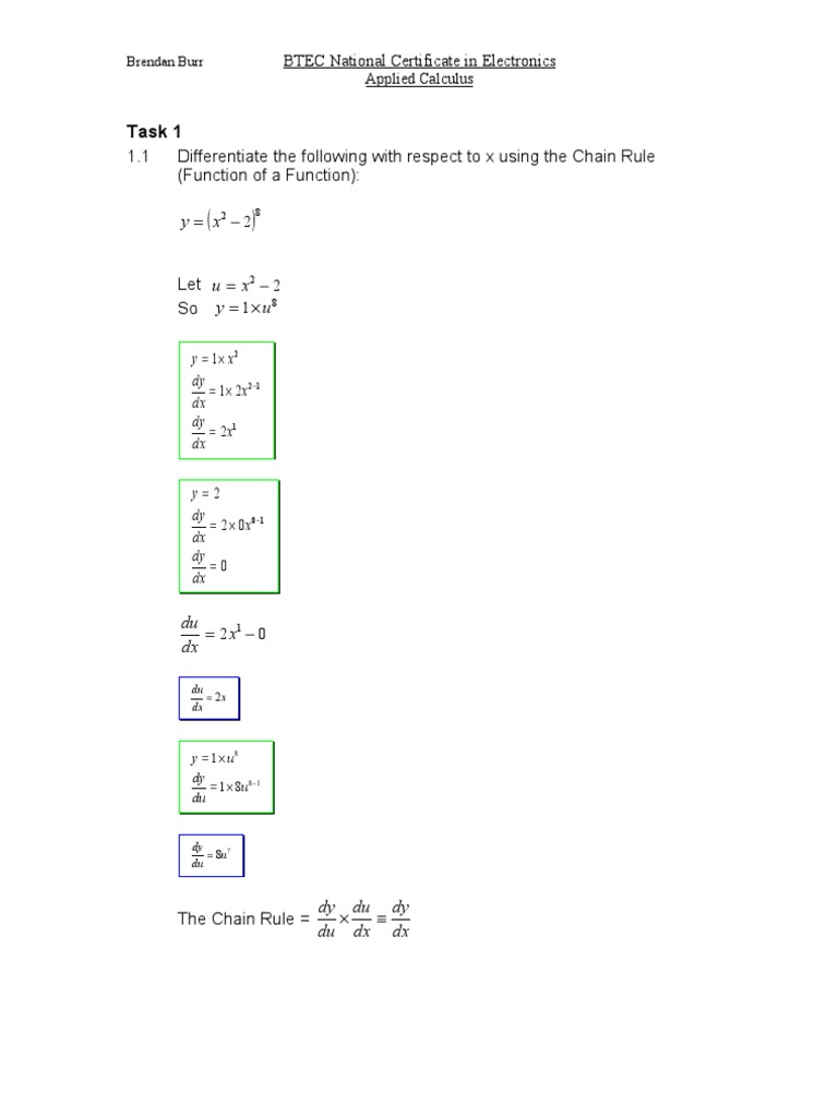 BTEC NC - Further Mathematics For Technicians - Applied Calculus | PDF ...