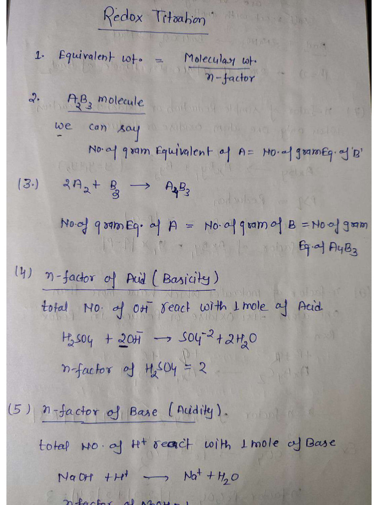 redox reaction notes | PDF