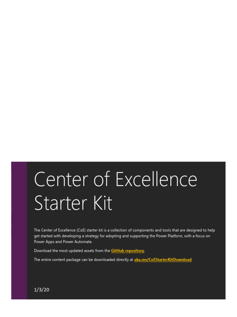 CoE Starter Kit Documentation and Setup Instructions | PDF | Zip (File ...