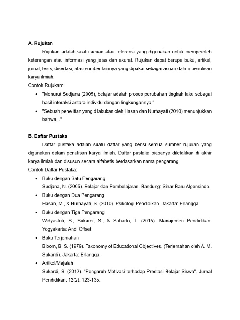 Rujukan Dan Daftar Pustaka (-) | PDF