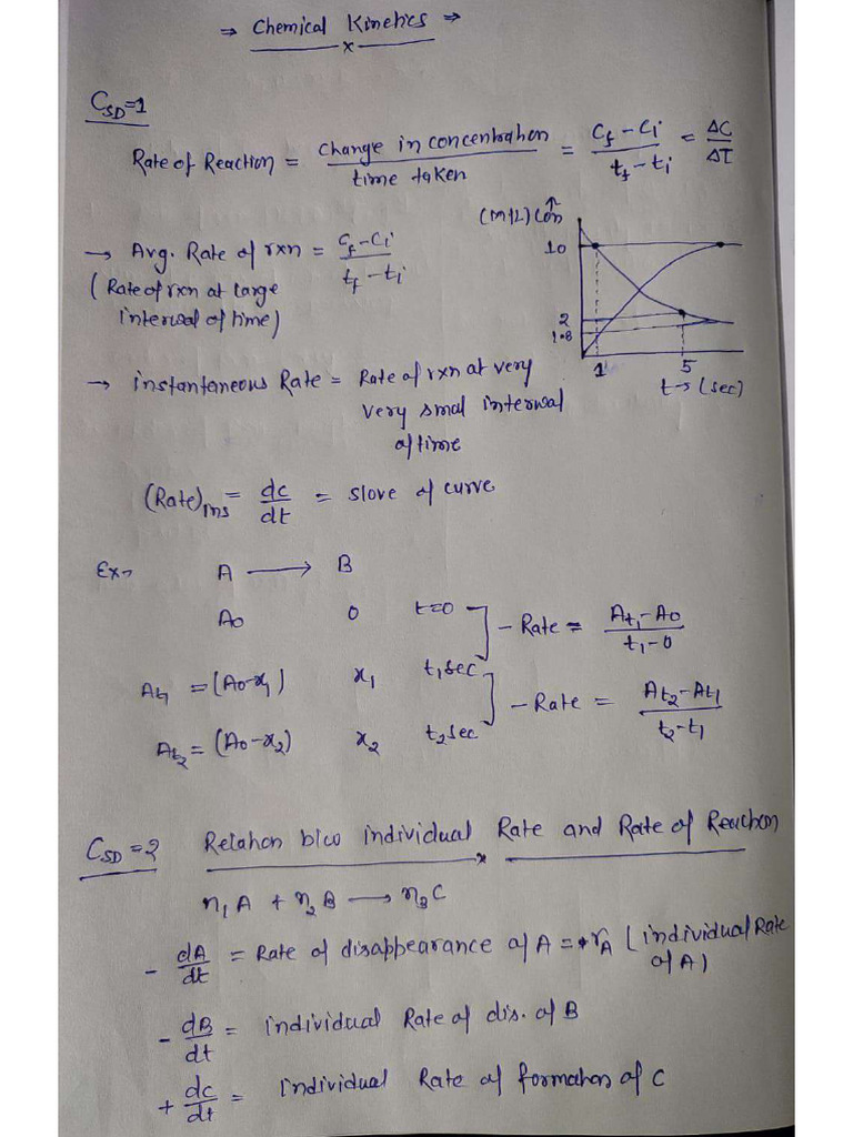 chemical kinetics notes | PDF