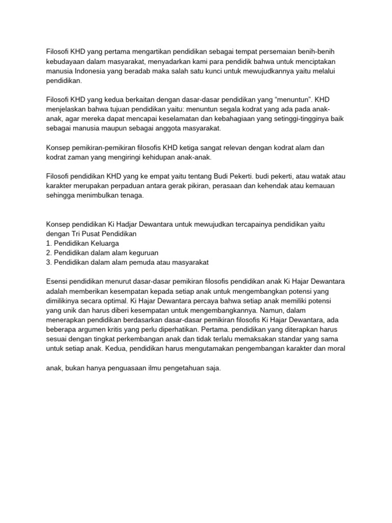 Filosofi KHD Yang Pertama Mengartikan Pendidikan Sebagai Tempat ...