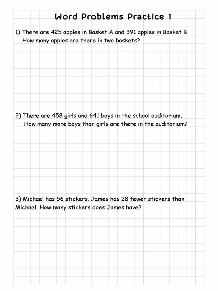 Year 2 - Word Problems | PDF