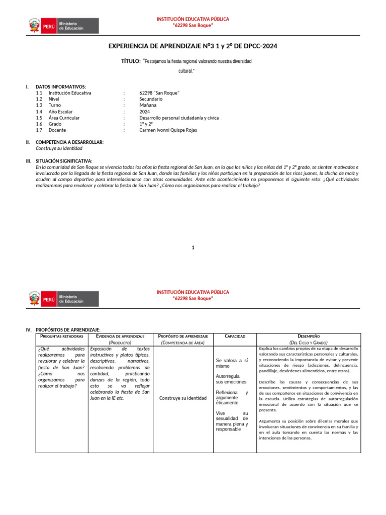 EdA N°3 DPCC | PDF | Las emociones | Autorregulación emocional