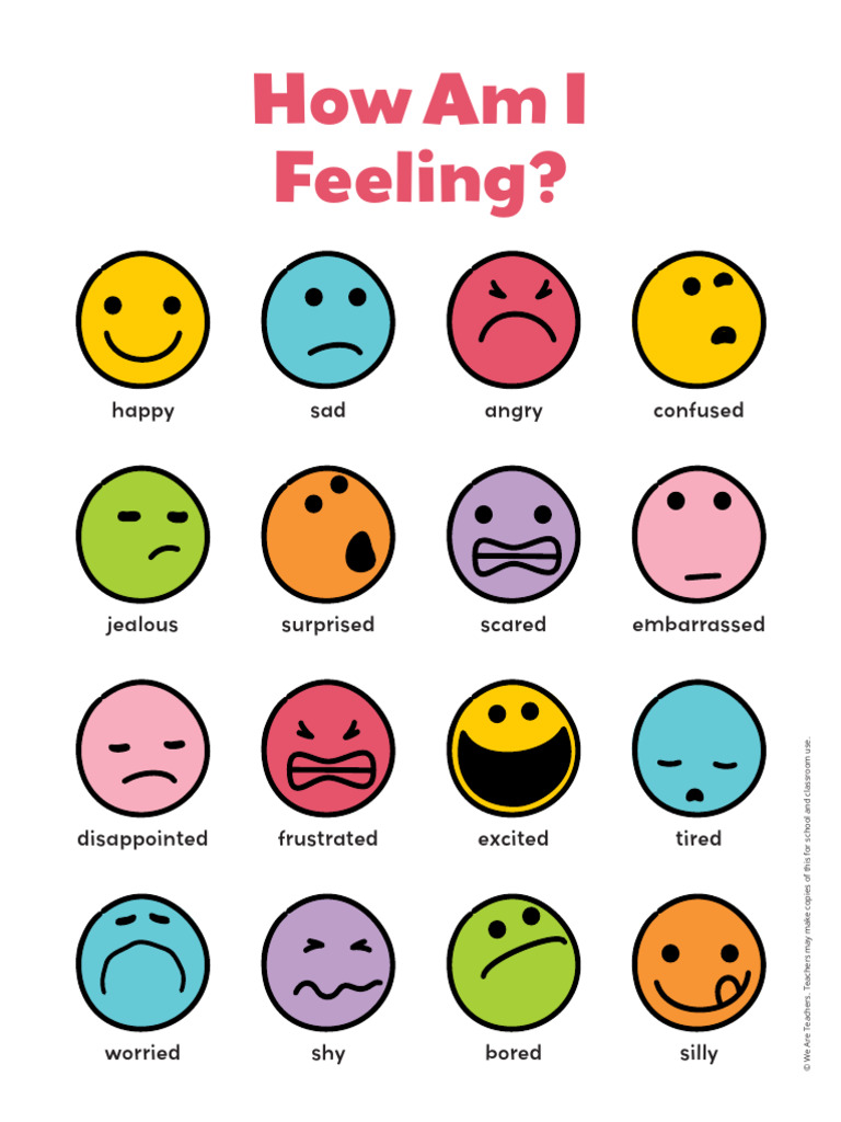 We-Are-Teachers-Feelings-Chart-Bundle | PDF | Psychology
