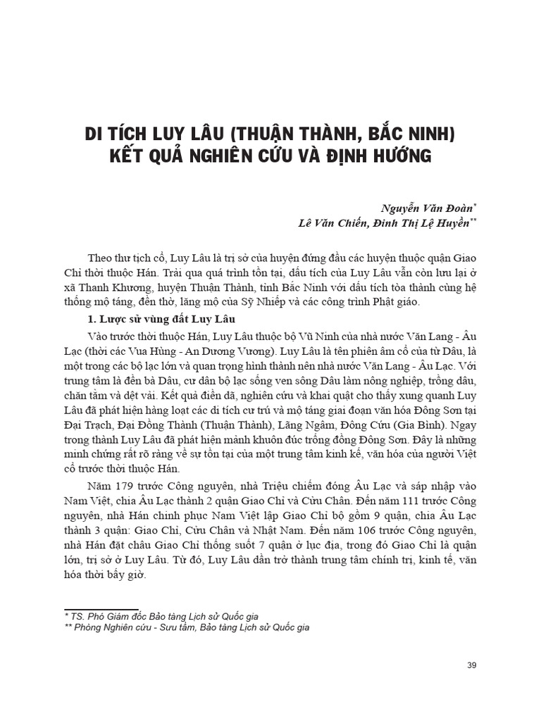 Nguyen Van Doan Di Tich Luy Lau | PDF