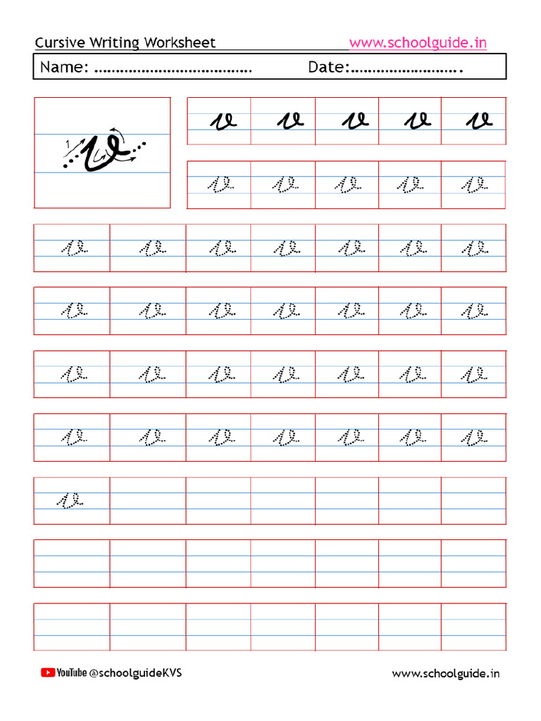 Cursive Letter Small V | PDF