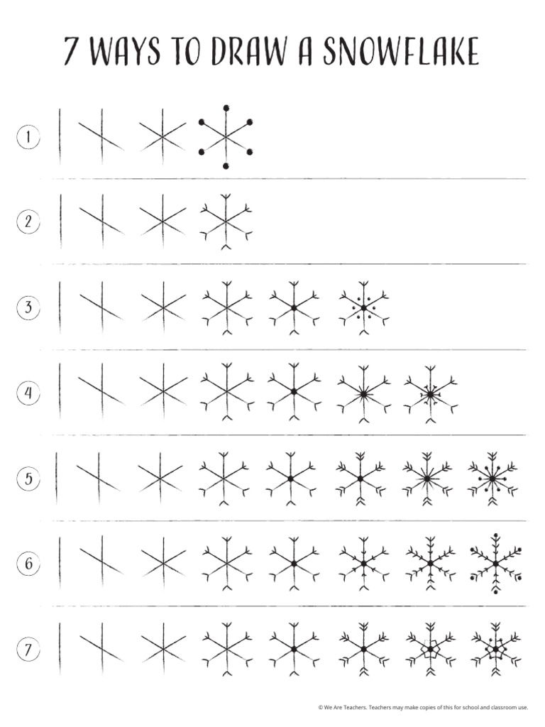 7 Ways to Draw Snowflakes | PDF