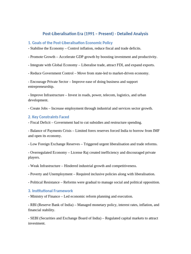 Post-Liberalisation Economic Analysis | PDF | Fiscal Policy ...
