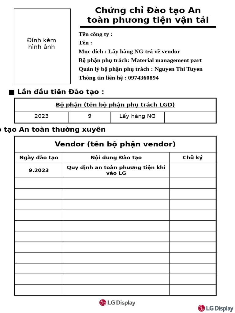 Tiêu Chuẩn Phương Tiện VT Trong LGD | PDF